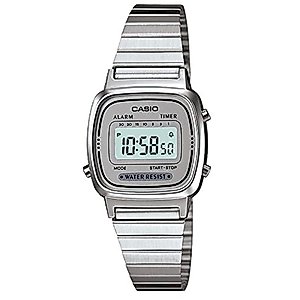 Casio Women's LA670WA-7 Silver Tone Digital Retro Watch