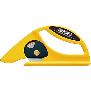 OLFA 45mm Rolled Material Cutter (45-C) - Rotary Blade Utility Knife w/ Solid Base & Large Handle for Cutting Carpet, Linoleum, Fabric, Paper, Replacement Blades: OLFA RB45-1 Rotary Blades