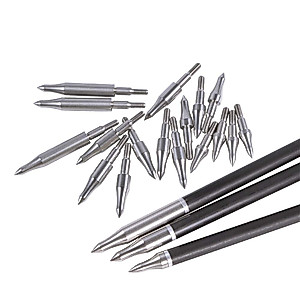 SHARROW 12 pcs Archery Field Points 75/100/125/150/200/250/300 Grain Broadheads Target Practice Field Tips Hunting Arrow Tip Screw-in Arrowhead for Recurve Compound Bow Crossbow (75grain)