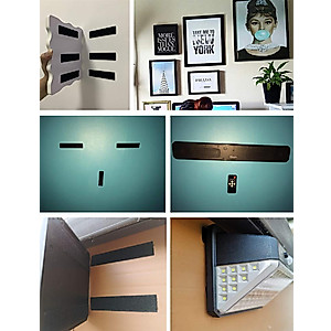 Melsan 1x4 inch Hook and Loop Strips with Adhesive - 15 Sets, Strong Back Adhesive Fasten Mounting Tape for Home or Office Use - Instead of Holes and Screws, Black