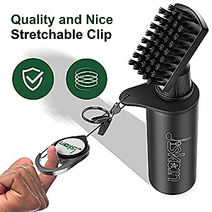Jiskan Pro Golf Club Brush Cleaner with Retainer Clip and Squeeze Water Bottle 7.5 Inches Holds 4 Ounces of Water, Essentials Golf Accessories for Men, Best Golf Gifts for Men