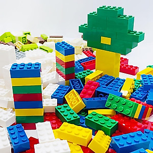 120Pieces Classic Building Bricks Blocks Toy Set 2x4 MOC Building Basic Bricks Parts and Pieces Compatible with Major Brands STEM Creative Construction Toys for Kids 6+ (Red, Yellow, Blue, Green)
