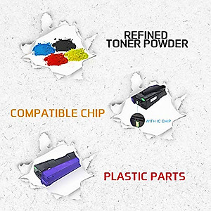 4 Color Compatible Toner Cartridges SP C250 C261 High Capacity 2300 Pages for Black Cyan Magenta Yellow for RICOH Aficio SP C250DN C250SF C261SFN C261SFNw C261DNw Laser Printers VICTORSTAR