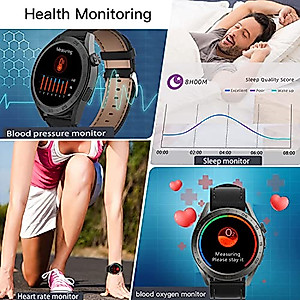 AHWOO Smart Watches for Men Women(Make/Answer Call)，Activity Trackers and Smartwatches with Heart Rate,Sleep,Blood Oxygen Monitor，Waterproof Fitness Smart Watch for Android iPhone Compatible