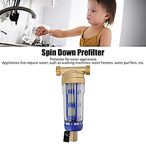 Atyhao Whole House Spin Down Sediment Water Filter,Refined Copper Head Spin Down Sediment Prefilter Spin Down Sediment Prefilter Kit
