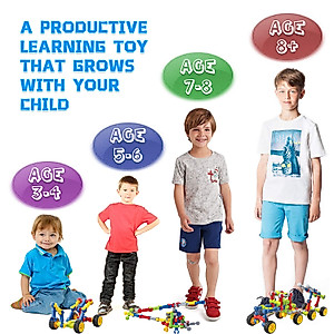 Caferria Kids Building Kit STEM Toys, 110 Pcs Educational Construction Engineering Building Blocks DIY Learning Set for Ages 3-10 Year Old Boys Girls, Best Gift for Children Creative Games Fun Play