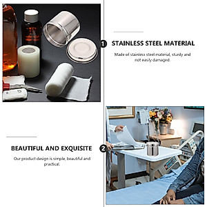 Cotton Ball Jar with Lid Stainless Steel Medical Jar Cotton Swab Container Gauze Container Dental Supplies