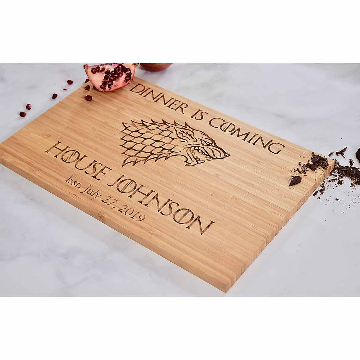 Dinner Is Coming - GOT - Custom Engraved Cutting Board - Personalized - Wedding - Engagement - Gift - Anniversary