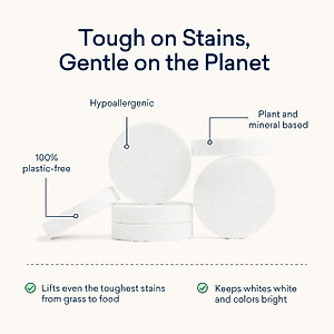 BLUELAND Laundry Detergent Tablets, 120 Count, Unscented Plastic-Free Eco-Friendly Pods, Sheets, Liquid Alternative - Natural, Gentle, Non Toxic