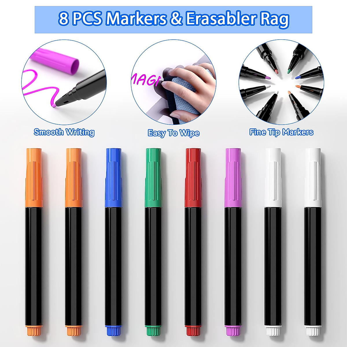 Polegas Magnetic Calendar for Fridge, 16"x12" Acrylic Dry Erase Board, Clear Erasable Refrigerator Monthly Weekly Calendar White Board, Magnet Whiteboard Planner Small Schedule Board to Do List