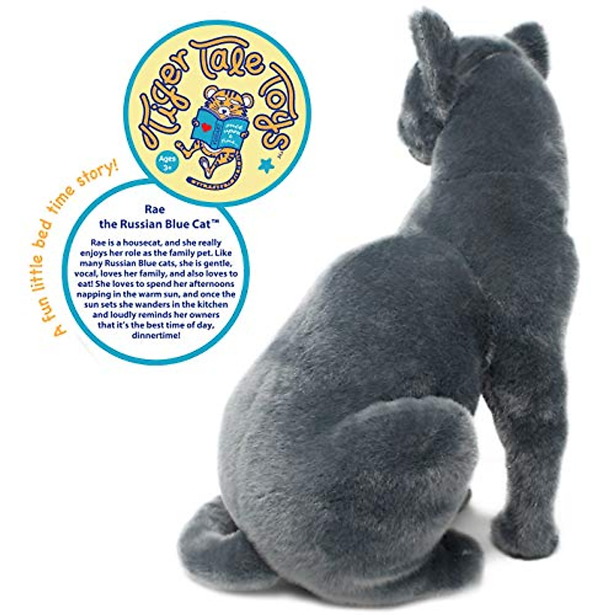 VIAHART Rae The Russian Blue Cat - 12 Inch Grey Stuffed Animal Plush Gray Cat - by Tiger Tale Toys