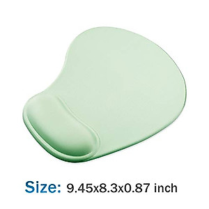 JSD Gel Mouse Pad with Wrist Support Wrist Rests 10.00×9.25×1.3 inches (Green, 1 Pack)