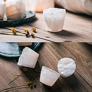 Nature Crystal Passive Diffuser Stone Essential Oil Diffuser Hand Carved Selenite Stone Diffuser Non Electric Oil Diffuser - Perfect for Meditation Reflection Bedroom Decoration (1, Cylindrical)