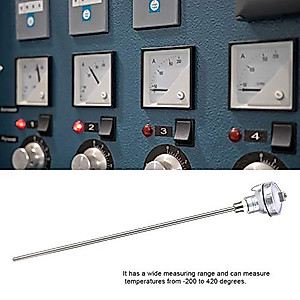 1/2" NPT Thread Thermocouple Terminal Head RTD PT100 Stainless Steel Temperature Sensor Probe (400mm)