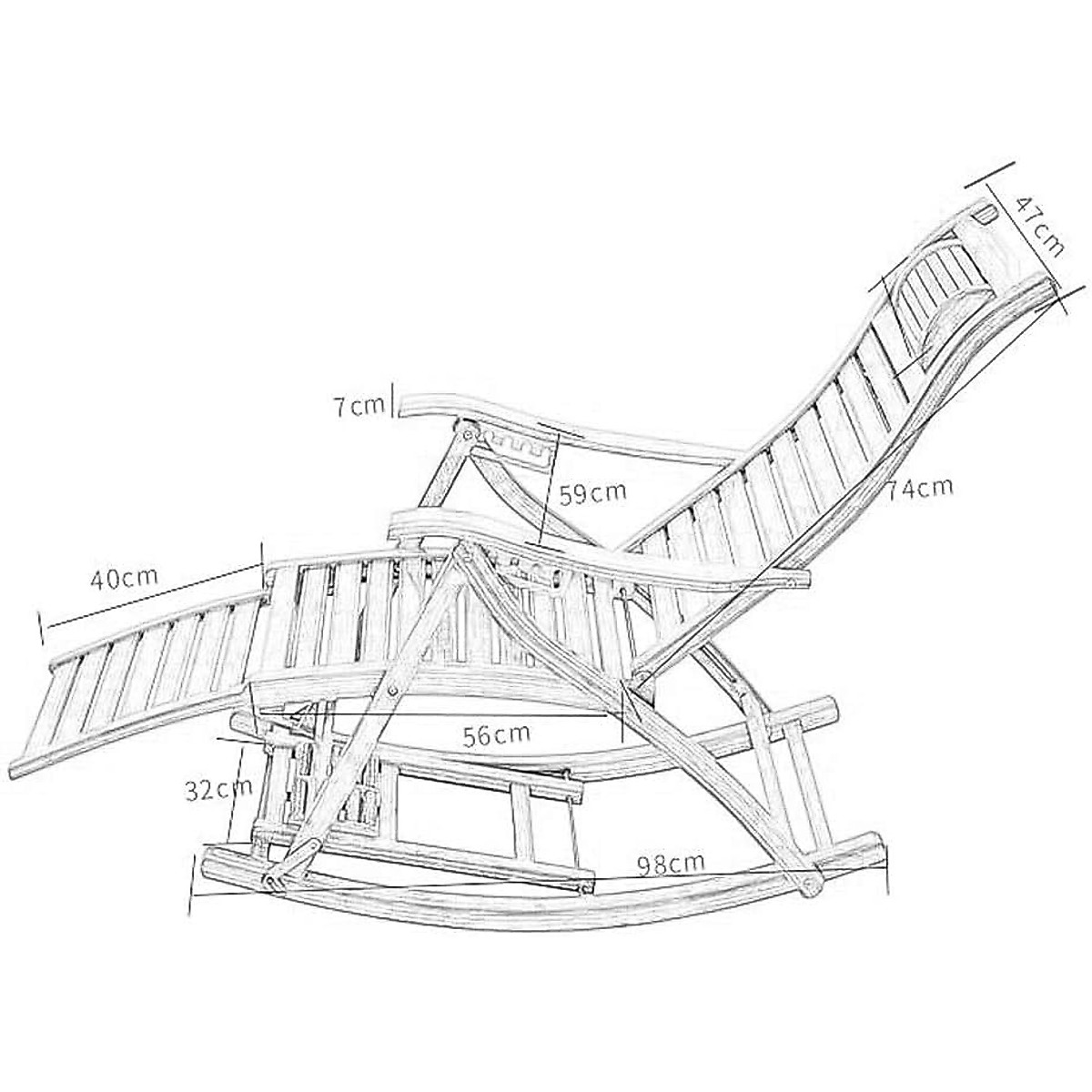 Zero Gravity Chair Lounge Chair Outdoor Lounge Chair Folding Rocking Chair Deck Chair Bamboo Chair Garden Lounger Nap Chair Backrest Armchair Recliner Folding Recliner Chair Patio Lounge Chair ( Color