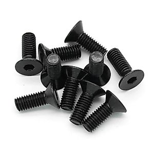 10pcs M5x12mm Countersunk Hex Machine Screw Black Oxide