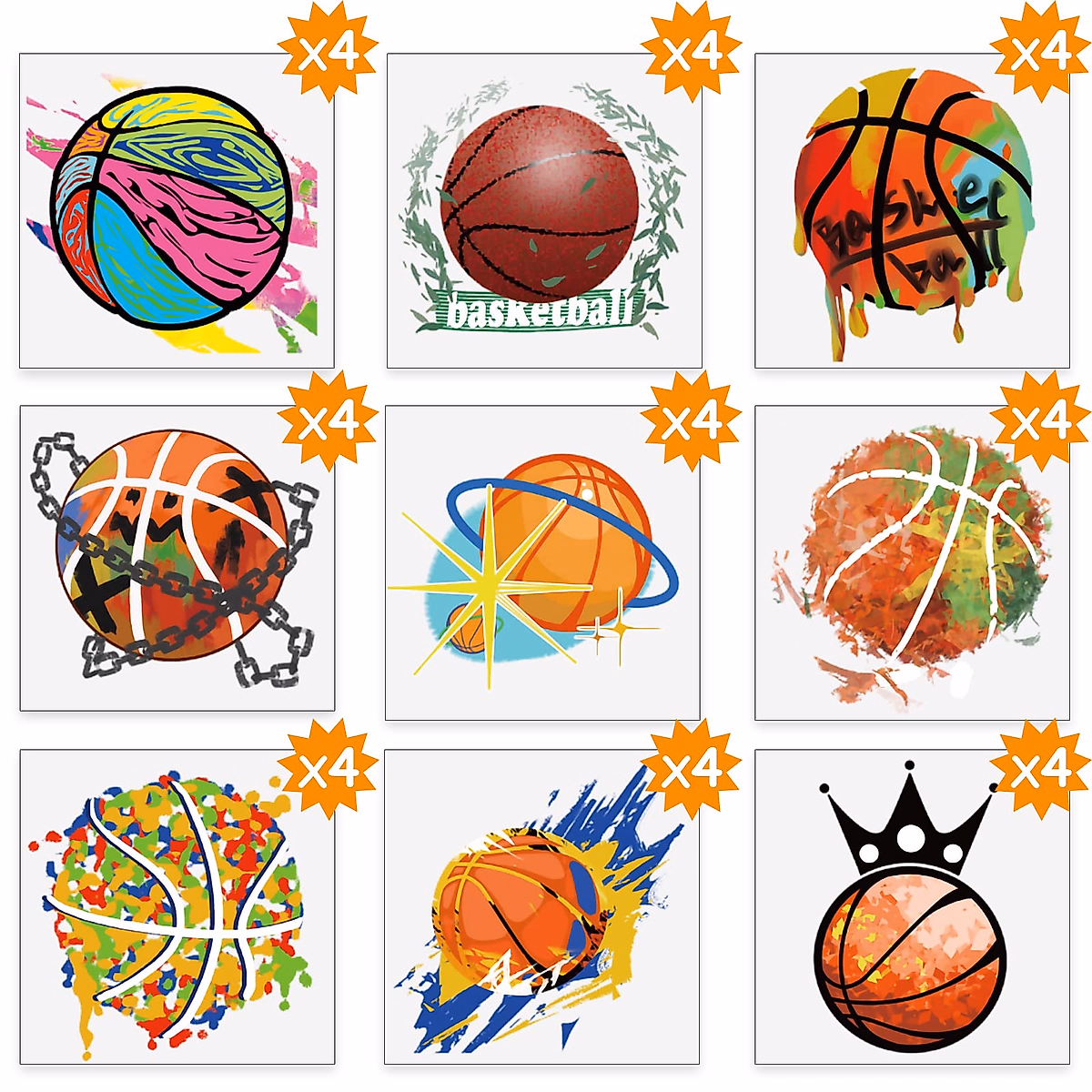 Metker basketball (160 PCS) kids waterproof temporary tattoos,children's temporary tattoo toys,boy face tattoo stickers, boy girl temporary tattoos