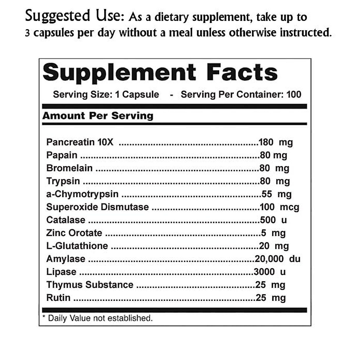 Enzyme Complete with Chymotrypsin,Trypsin & More