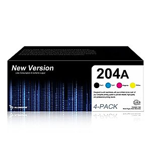 204A Black, Cyan, Yellow, Magenta Toner Cartridge (4-Pack) | Replacement for HP 204A Toner Works with Color Pro M154 Series, Color Pro MFP M180, M181 Series | CF510A CF511A CF512A CF513A