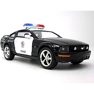 KiNSMART 2006 Ford Mustang GT Police Edition 5inch 1:38 Scale Die Cast Metal Toy Police Car with Pullback Action