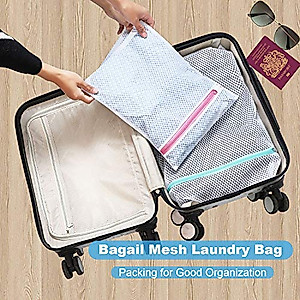BAGAIL Set of 3 Honeycomb Mesh Laundry Bags for Blouse,Hosiery,Stocking,Underwear, Lingerie with Zipper Lock,Premium Laundry Bags for Travel Storage Organization(3 Set)