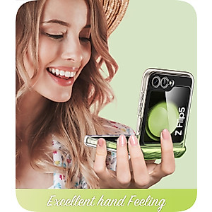 i-Blason Cosmo for Samsung Galaxy Z Flip 5 Case [Hinge Protection] [Built-in Front Screen Protector] [Support Wireless Charging] Slim Stylish Protective Phone Case for Galaxy Z Flip 5 (Green)