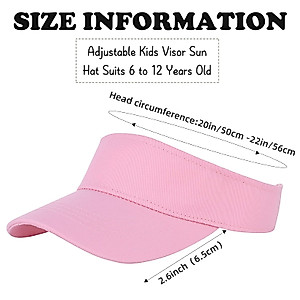 Century Star UPF 50+ Kids Visor Sun Hat Adjustable Girls High Ponytail Tennis Hat Sports Boys Running Golf Visor Cap 1Pc Pink 6-12T