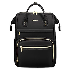 FOCDOD Laptop Backpack Women Work Bag - 15.6 inch with Laptop Compartment Waterproof Professional Travel Backpack Purse with USB Charger for College Teacher Nurse Business Women Orange