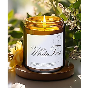 MOASITN White Tea Strong Scented Candles for Home| Bergamot,Tuberose,White Tea,Musk Scented Soy Candle| Longlasting Aromatherapy Candle| Women,Men Jar Candel Gift for Birthday,Housewarming,Relaxing