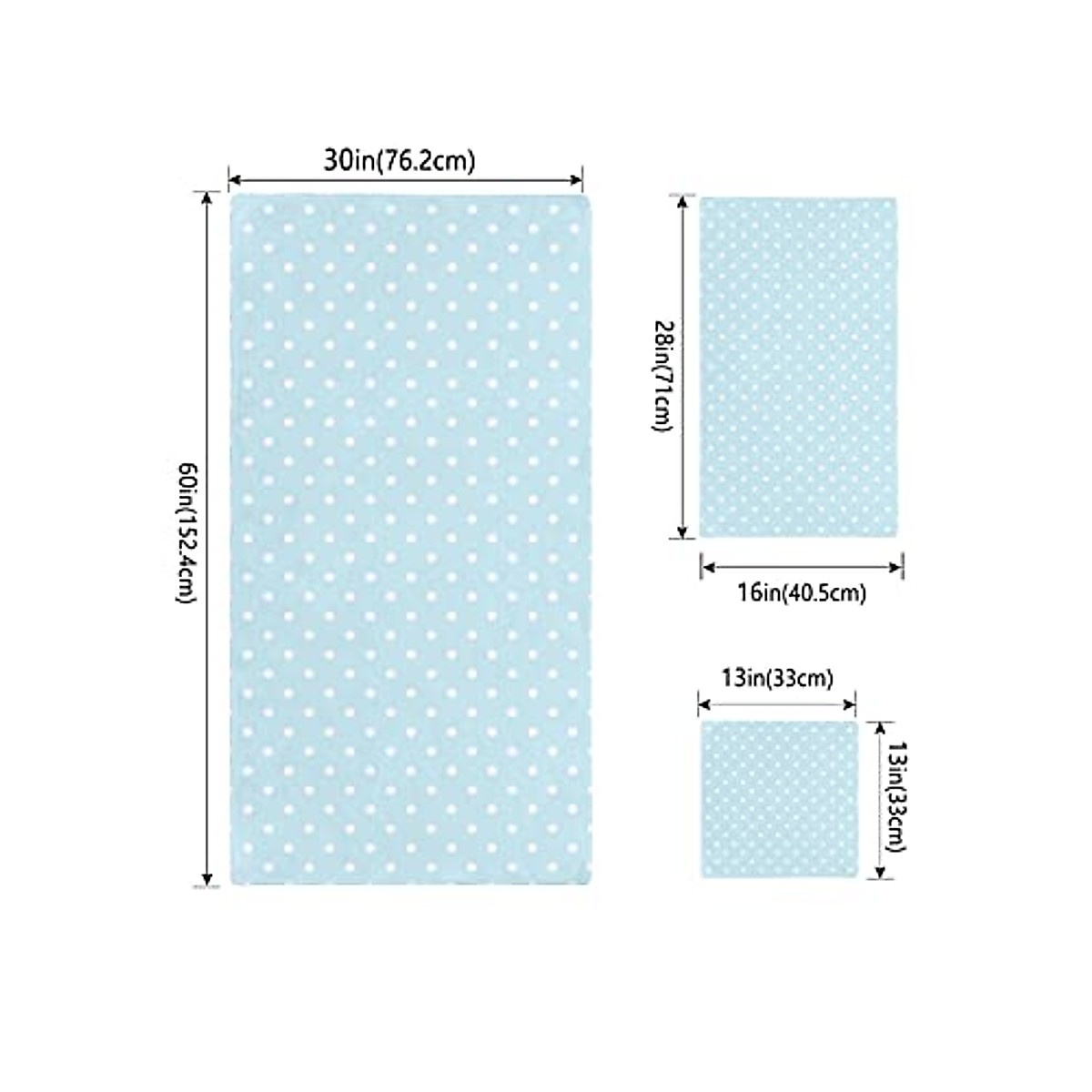 Comforance Easter Bath Towels Set for Bathroom, Soft Absorbent Durable Quick Dry Towel Set of 3 Multifuntion, 1 Bath Towel+1 Hand Towel +1 Washclothe, White Polka Dots Blue Background