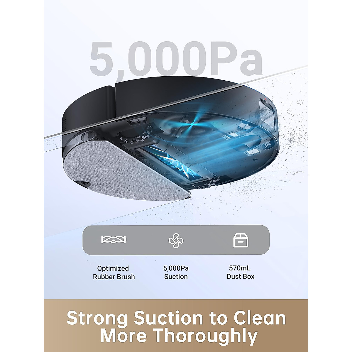 Dreametech D10s Pro Robot Vacuum and Mop Combo, Powerful 5000Pa Suction, AI-Powered Obstacle Recognition, 280mins Runtime, Robot Vacuum Cleaner Compatible with Alexa, Perfect for Pet Hair, Carpets