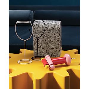 Alessi Corkscrew in beech-wood, red, yellow and pink. Alessi 100 Values Collection.