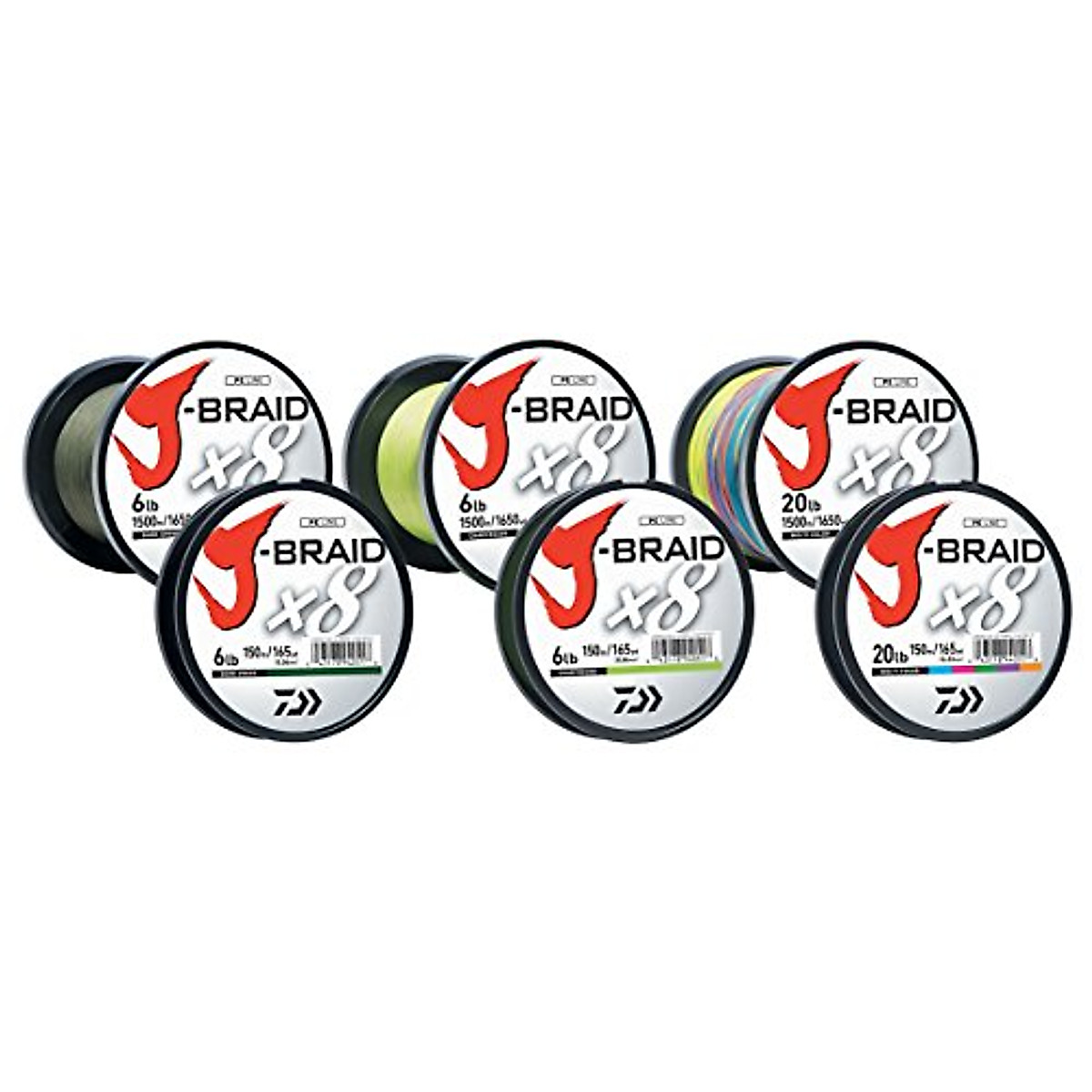 J-BRAIDX8, Filler Spool, Multi-Color, Mono Dia.= 10lb.