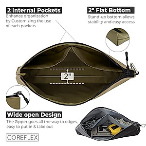Coreflex 3 Pack Premium Tool Pouch Zipper Bag with internal pockets, 12inch Tool Bag, Multipurpose Storage pouch, Flat Bottom with YKK Zipper for Tools, Gadgets, Cosmetics, Stationary,Travel accessary