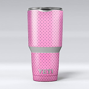 Design Skinz The Pink and Black Micro Polka Dot Pattern - Skin Decal Vinyl Wrap Kit Compatible with The Yeti Rambler Cooler Tumbler Cups