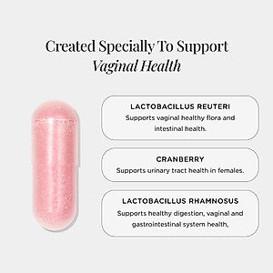 JSHealth Vitamins Vaginal Probiotic Supplement - Supports Urinary and Vaginal Health – Shelf Stable Yeast Infection Treatment for Women (30 Capsules)