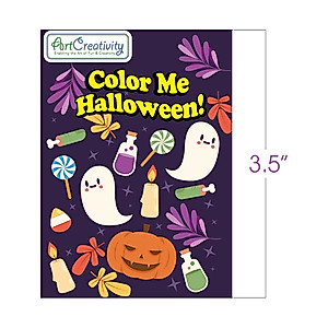 ArtCreativity Bulk 24 Pack Halloween Mini Coloring Book Kit, Each Set Includes 1 Small Coloring Booklet & 4 Crayons, Great Halloween Party Favors, Halloween Gifts for Kids & Non-Candy Halloween Treats