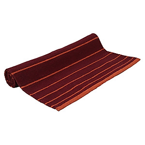 KD Yoga Rug Blanket Convert Plastic Yoga Mat to Eco Friendly 100% Cotton Reipping with Corner Pocket (Red-Orange)