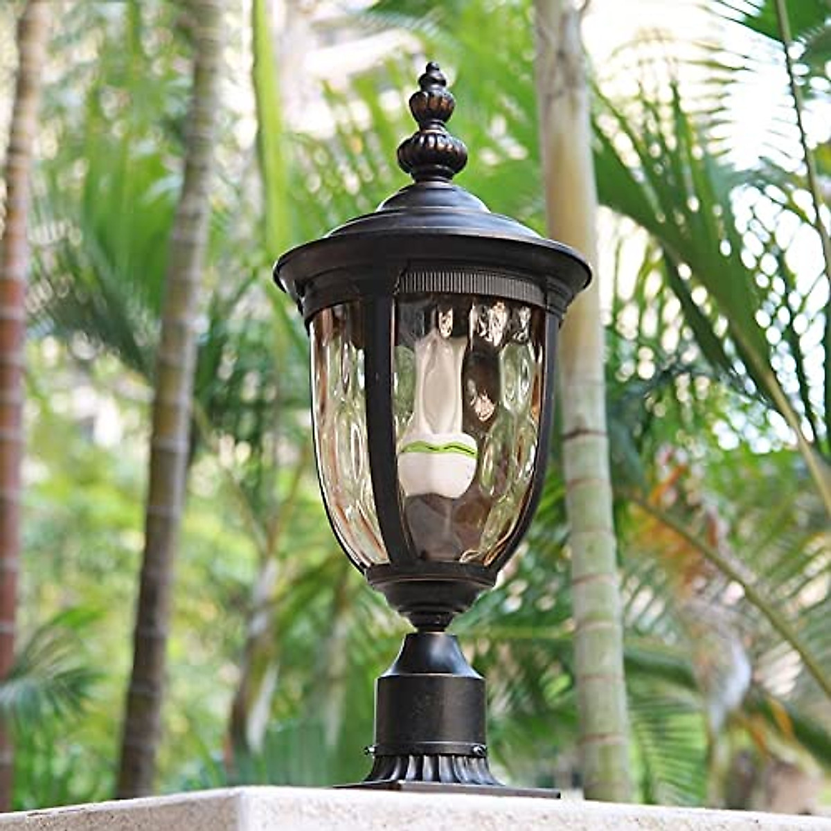 MODEBHD E27 European Retro Outdoor Lantern Column Lamp Tradition Victoria Waterproof Decoration Table Lamp Balcony Aisle Corridor Garden Courtyard Street Post Light Lighting Bollard Lamps