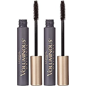 L’Oreal Paris Makeup Voluminous Original Volume Building Mascara, Black Brown, 2 Count