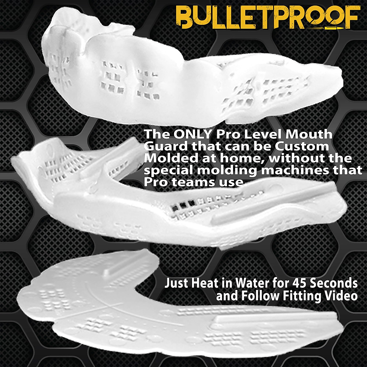 Bulletproof: World’s Thinnest Most Breathable Mouthguard is 3X Stronger. MMA 7v7 & Flag Football Lacrosse Basketball Hockey BJJ Boxing Sports Mouth Guard Grinding Teeth. Men Women Adult Youth Braces