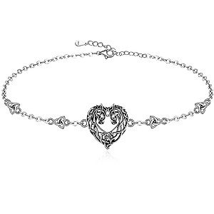 LOVGIFSET Horse Bracelet Celtic Horse Bracelets for Women Sterling silver Celtic Knot Triquetra Equestrian Jewelry Horses Lover Gifts