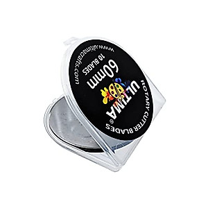 Ultima 60mm Rotary Cutter Blades – 10 Blades Per Pack – Fits Most Rotary Cutters Including Fiskars, Olfa, Martelli and TrueCut – Cuts Quilting Fabric, Leather, and More