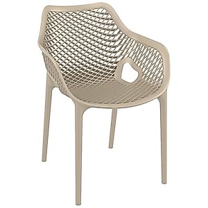 Compamia Air XL Outdoor Patio Dining Arm Chair in Taupe (Set of 2)