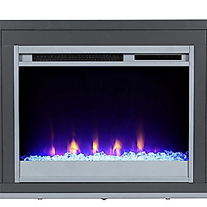 Ameriwood Home Lumina Fireplace Stand, TVs up to 70", Graphite Gray