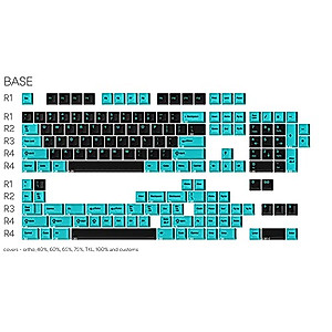 DROP + MiTo GMK Pulse Custom Mechanical Keyboard Keycap Set - 163-keys, Doubleshot, Cherry Profile, for 40%, 60%, 65%, TKL, 1800 Layouts, etc. (Base Kit),Turquoise