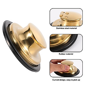 RQYEKDO Kitchen Sink Strainers Sink Stopper Kits, Stainless Steel Sink Drain Strainer Set, Large Wide Rim 4.5" Diameter Food Catcher Garbage Disposal Plug for Most Sink Drains Basket Filter（Gold）