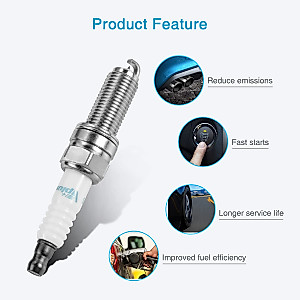 Vplus Iridium Spark Plug 4pcs 93175 LKR7DIX-11S Compatible with Hyundai Santa fe Sport 2018, 2012 Kia Soul,2015 Honda Civic Si 1.8L 2.4L 3.0L 3.3L 3.5L 3.6L 3.8L L4 V6 Engine