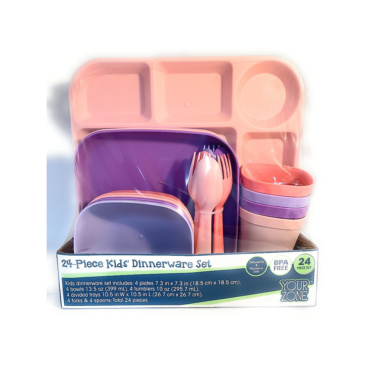 24-Piece Kids"Dinnerware Set (Blue/Yellow, Tableware)