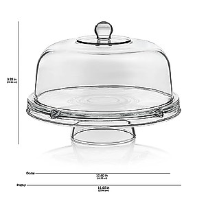 Libbey Selene 6-in-1 Multiuse Glass Server, Punch Bowl, Chip and Dip Bowl, Cake Stand